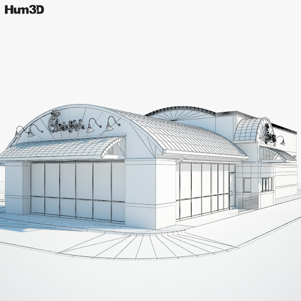 Chick-fil-A Restaurant 01 3D model - Download Commercial Building on ...