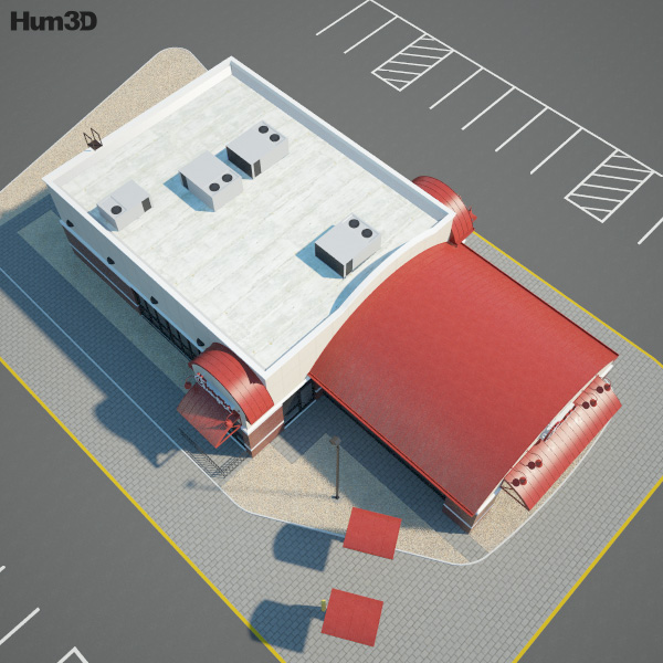 Chick-fil-A Restaurant 01 3D model - Download Commercial Building on ...