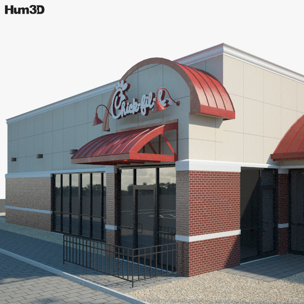 Chick-fil-A Restaurant 01 3D model - Download Commercial Building on ...