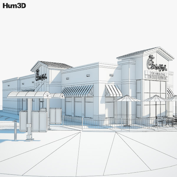 Chick-fil-A Restaurant 02 3D model - Download Commercial Building on ...