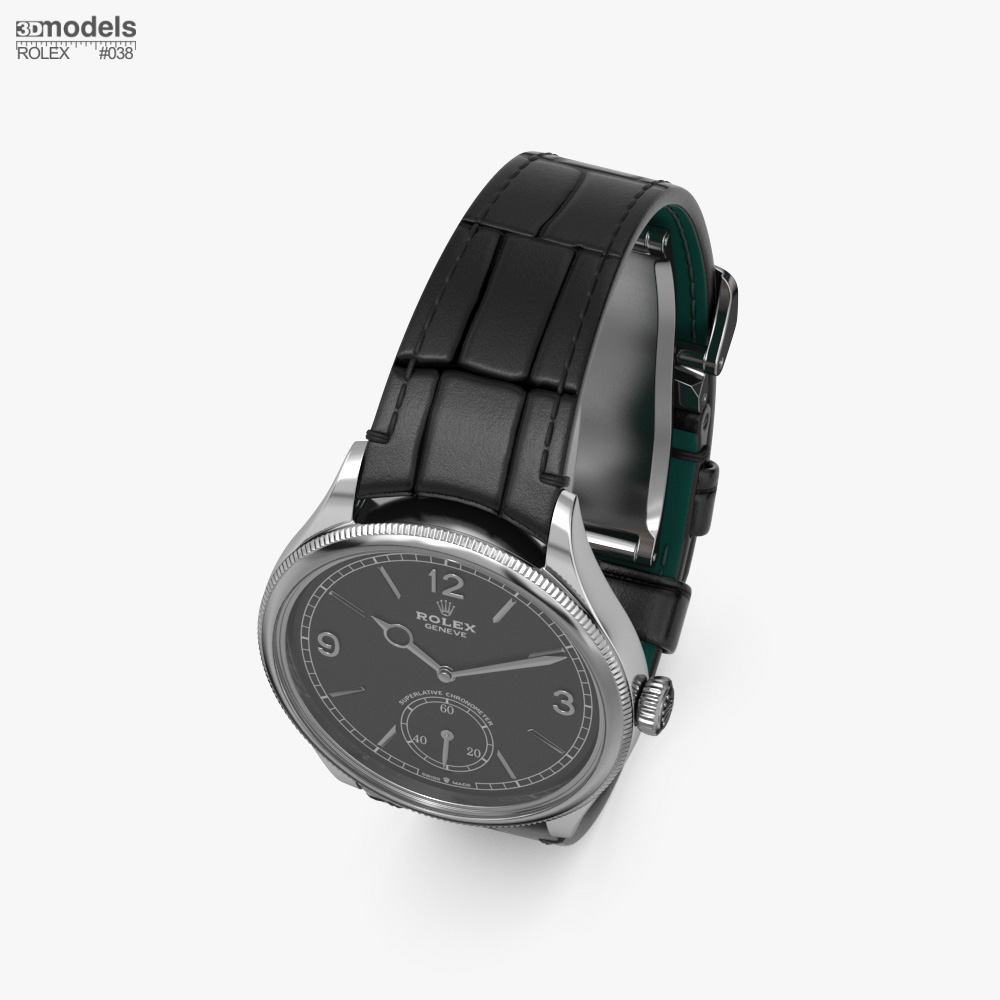 Rolex 1908 Black 3D model - Download Watches on 3DModels.org