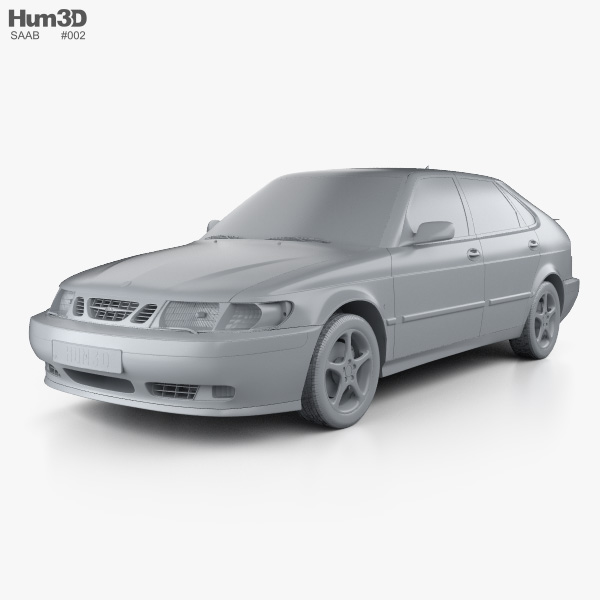 Saab 9-3 hatchback 5-door 2002 3D model - Download Hatchback on ...