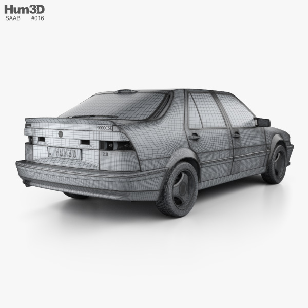 Saab 9000 Aero 1997 3D model - Download Sedan on 3DModels.org
