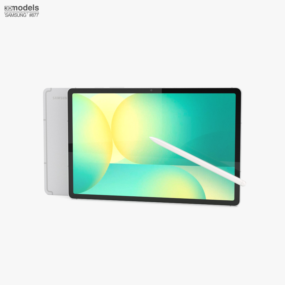 Pre-release Samsung Galaxy Tab S10 FE Silver 3D model - Download Tablet ...