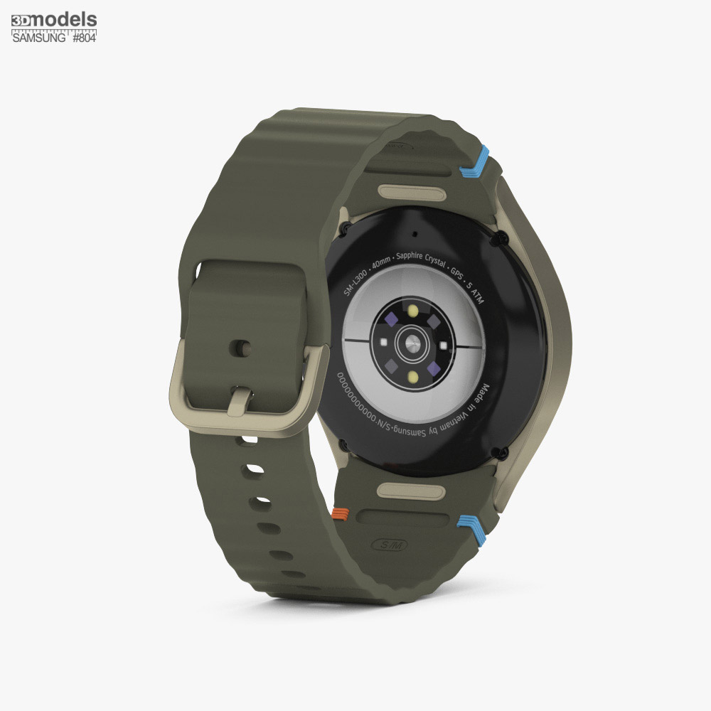 Samsung Galaxy Watch7 Green 40mm Sport Band 3D model - Download Smart ...