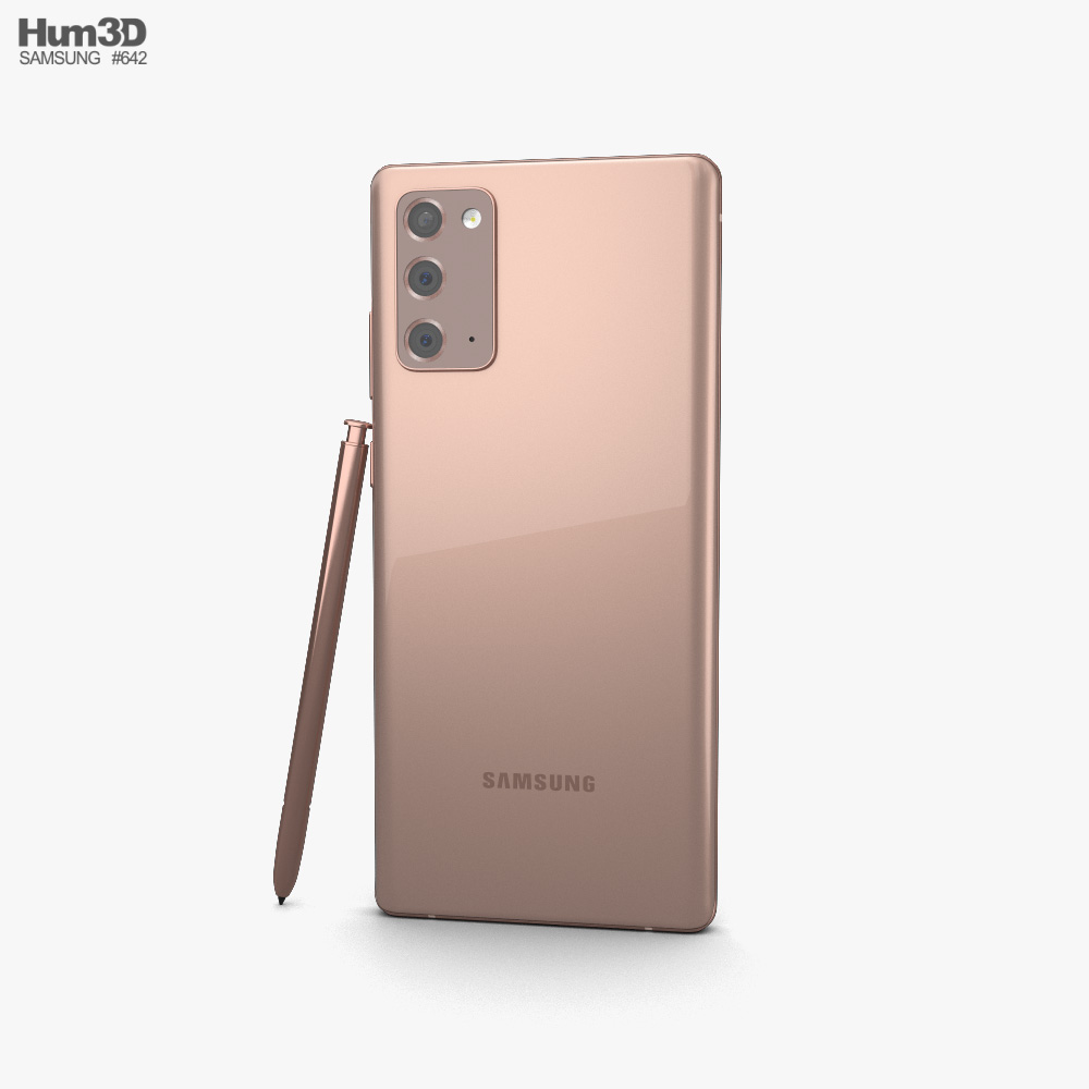 Samsung Galaxy Note20 Mystic Bronze 3D model - Download Phones on ...