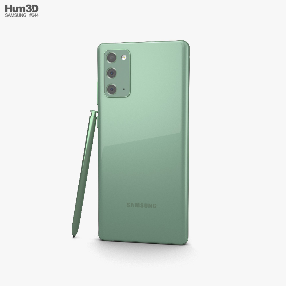 Samsung Galaxy Note20 Mystic Green 3D model - Download Phones on ...
