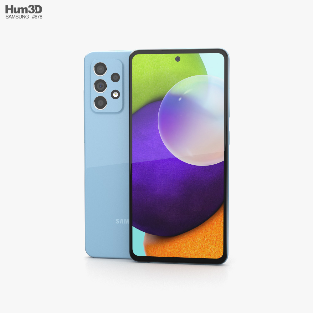 Samsung Galaxy A52 Awesome Blue 3D model - Download Phones on 3DModels.org
