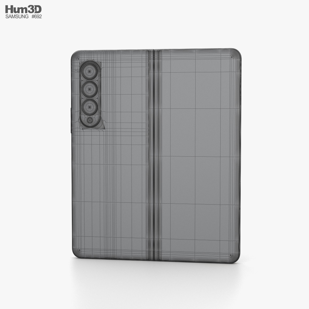 Samsung Galaxy Z Fold3 Phantom Silver 3D model - Download Phones on ...