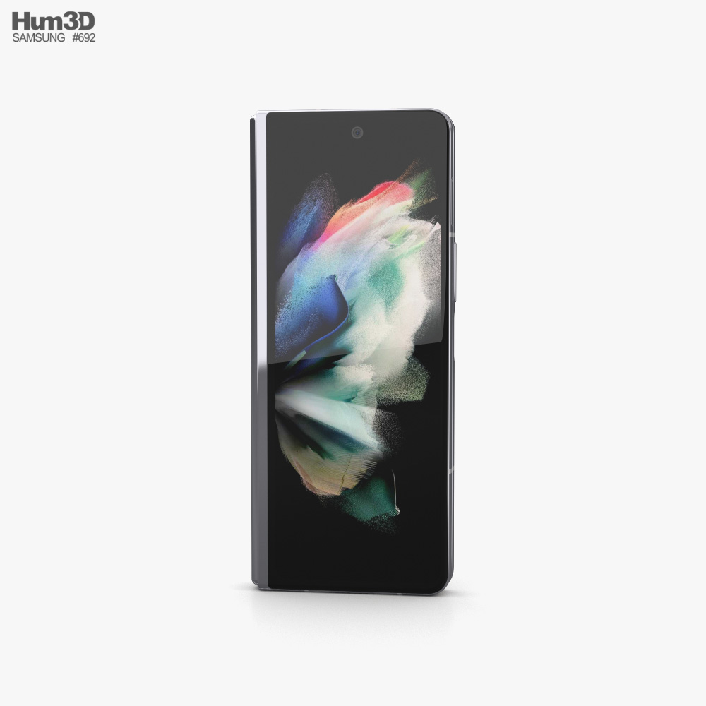 Samsung Galaxy Z Fold3 Phantom Silver 3D model - Download Phones on ...