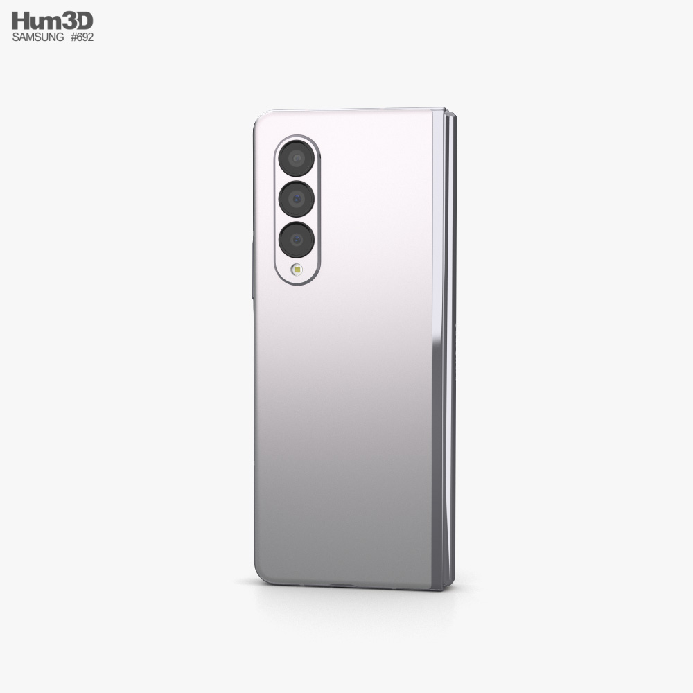 Samsung Galaxy Z Fold3 Phantom Silver 3D model - Download Phones on ...
