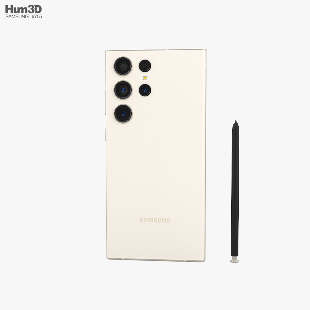Samsung Galaxy S23 Ultra Cream 3D model - Download Phones on 3DModels.org