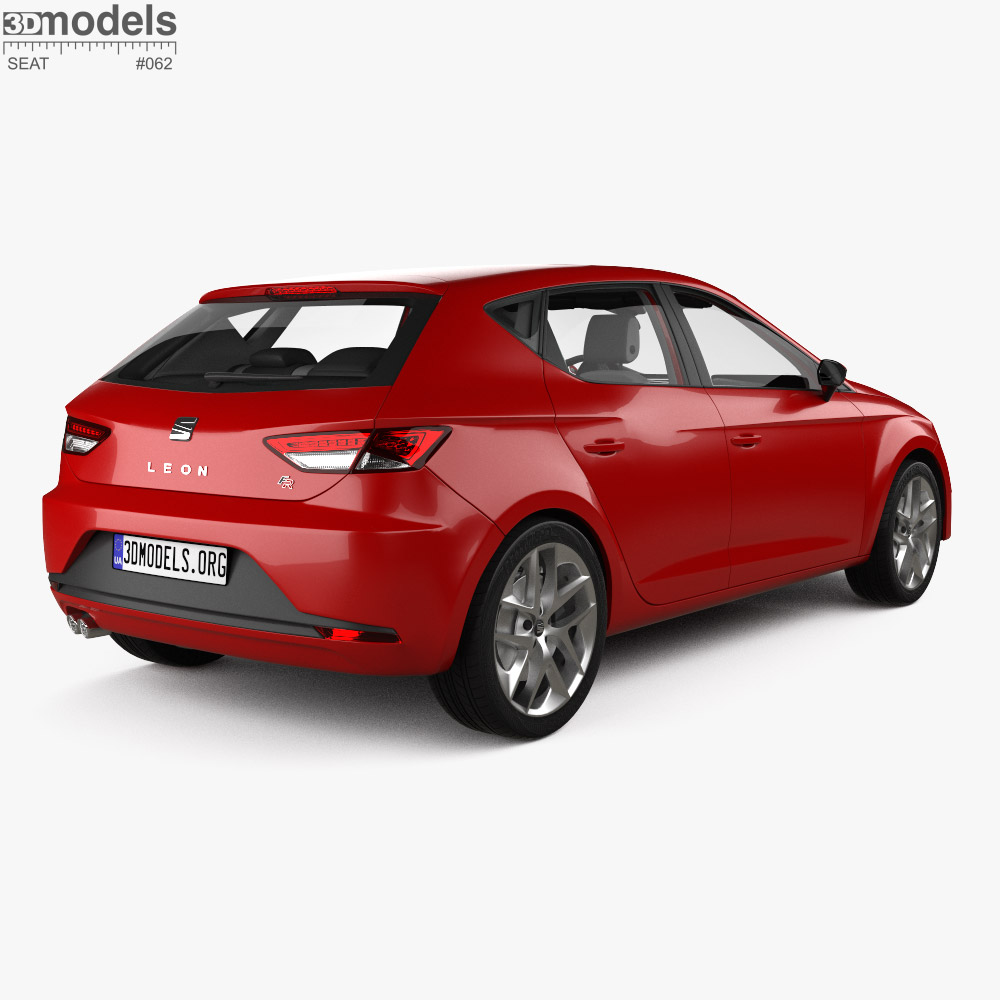 Seat Leon FR hatchback 5-door with HQ interior and engine 2016 3D model ...