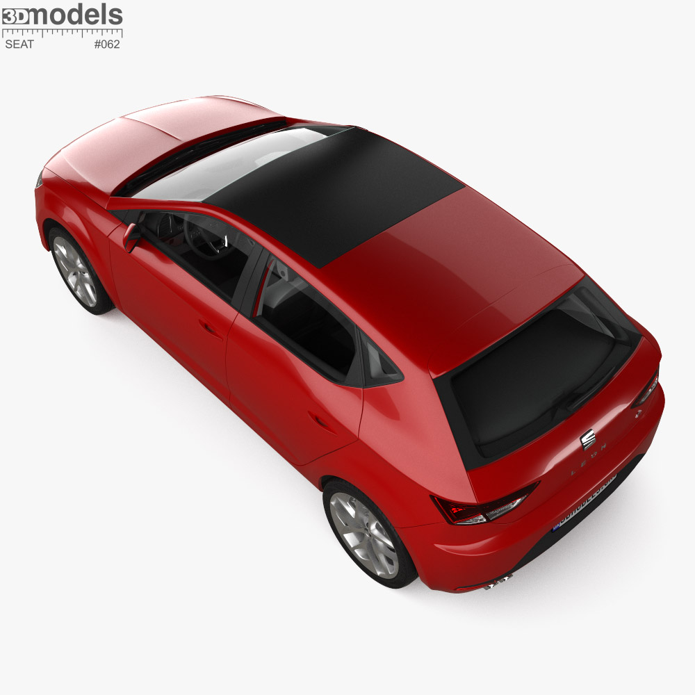 Seat Leon FR hatchback 5-door with HQ interior and engine 2016 3D model ...