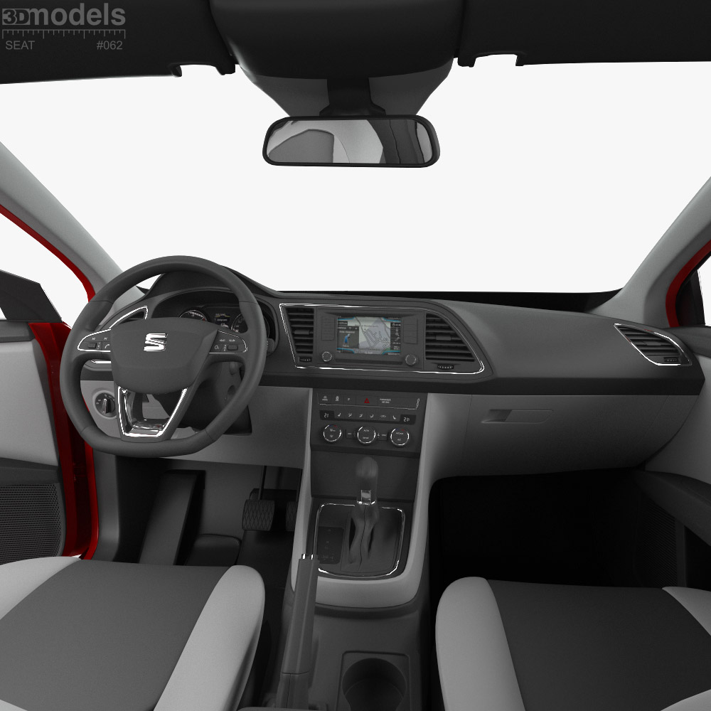 Seat Leon FR hatchback 5-door with HQ interior and engine 2016 3D model ...