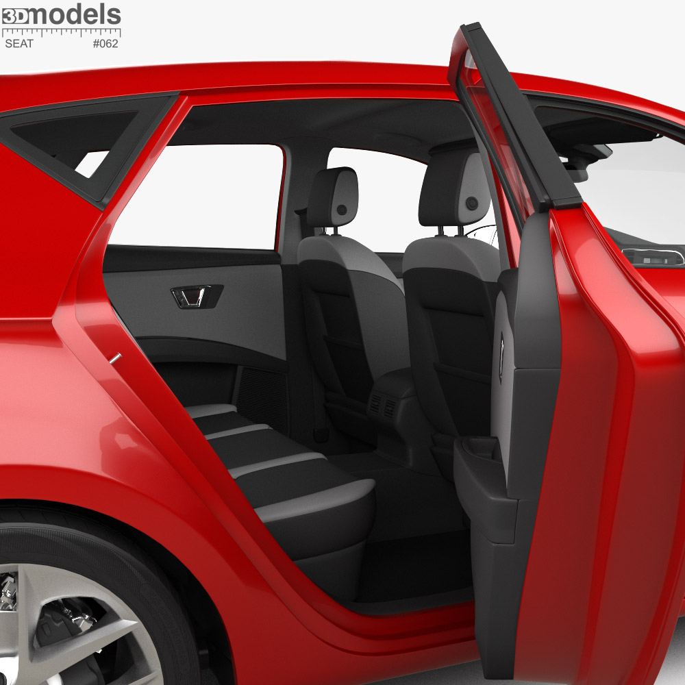 Seat Leon FR hatchback 5-door with HQ interior and engine 2016 3D model ...