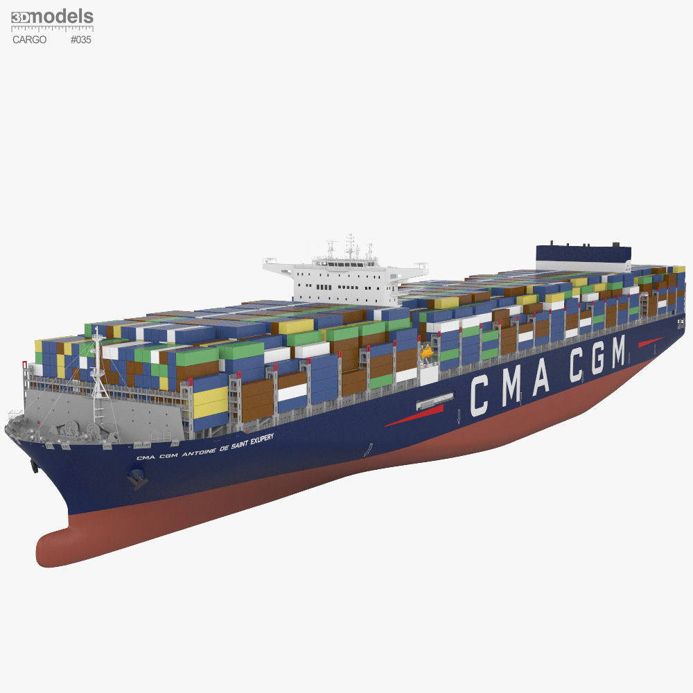 Antoine de Saint Exupery-Class Container Ship 3D model - Download Cargo ...