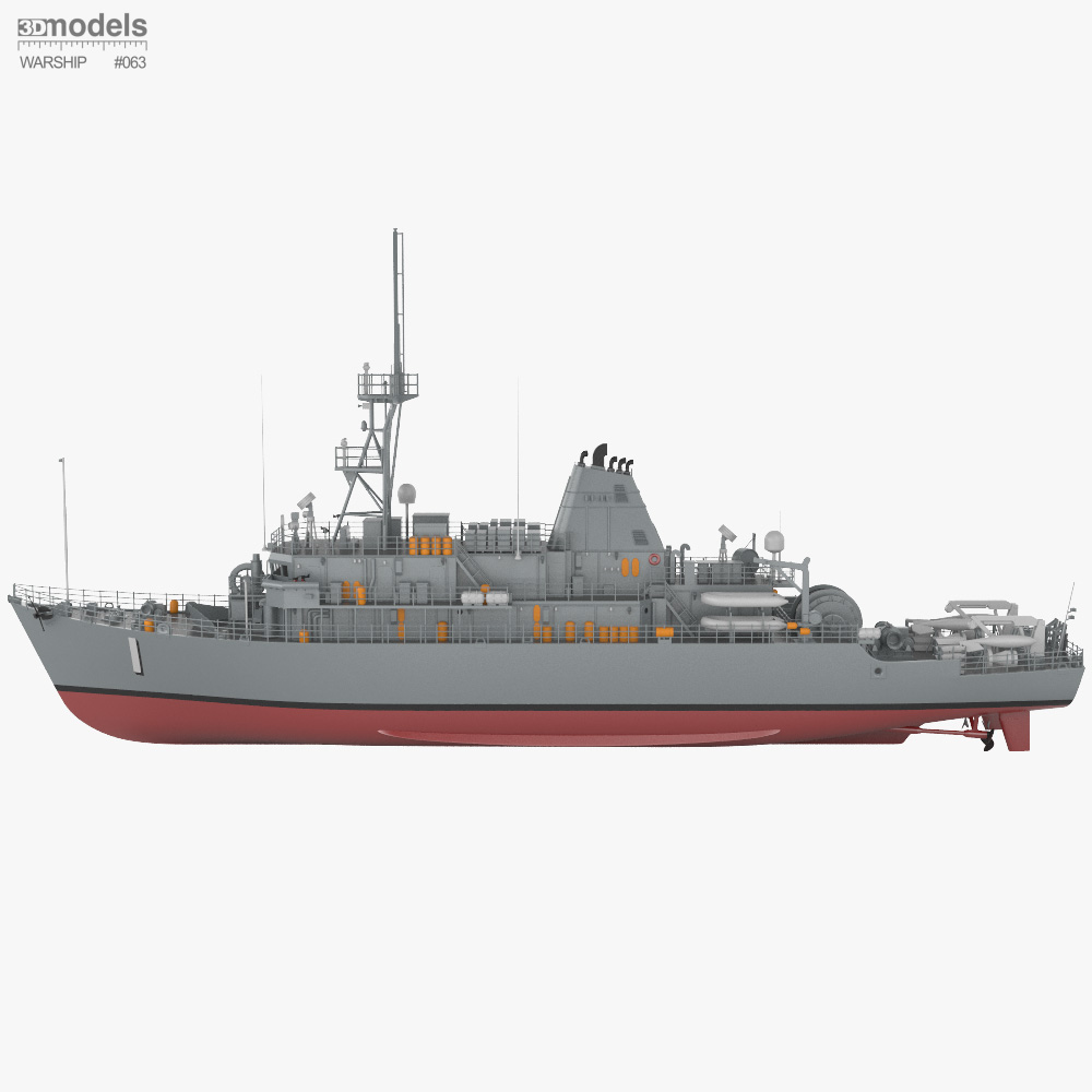 Avenger-class mine countermeasures ship 3D model - Download Warship on ...
