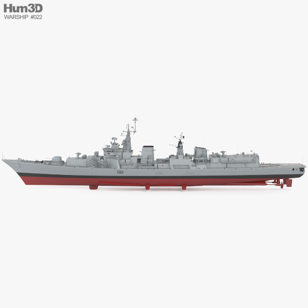 Delhi-class destroyer 3D model - Download Warship on 3DModels.org