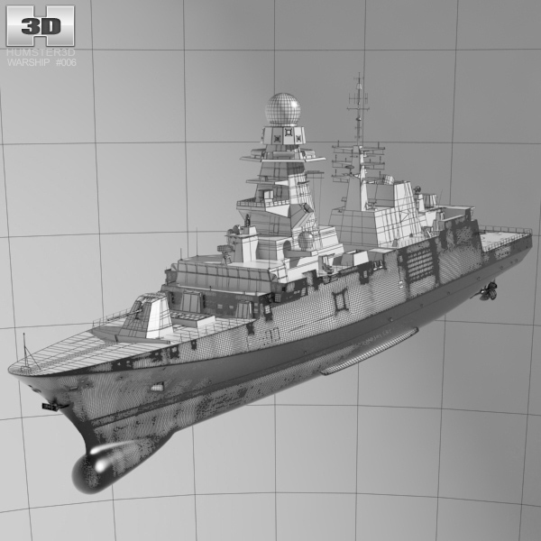 FREMM frigate 3D model - Download Warship on 3DModels.org