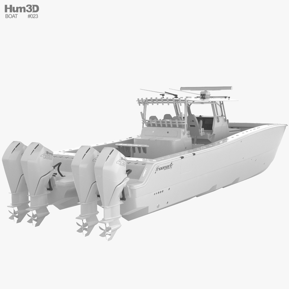 Freeman 47 Fishing Boat 3D model - Download Motorboat on 3DModels.org