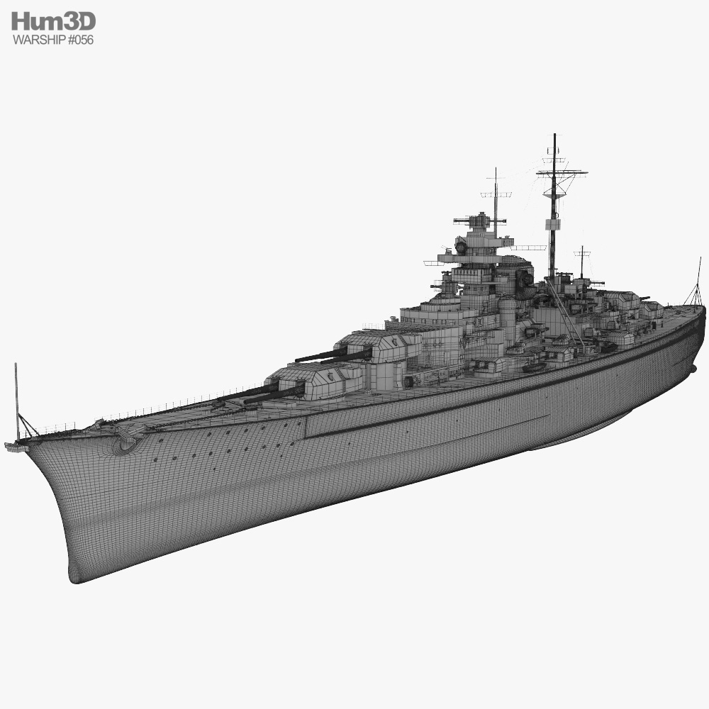 The German Battleship Bismarck By 3dhistory 3d Modeling