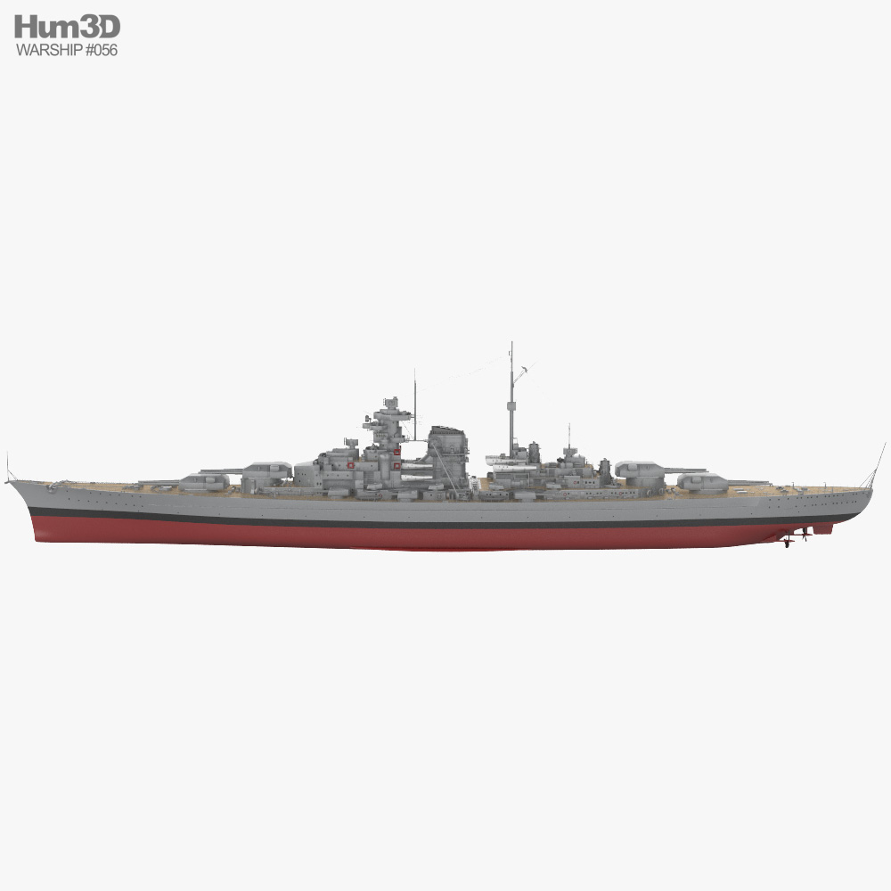 The German Battleship Bismarck By 3dhistory 3d Modeling