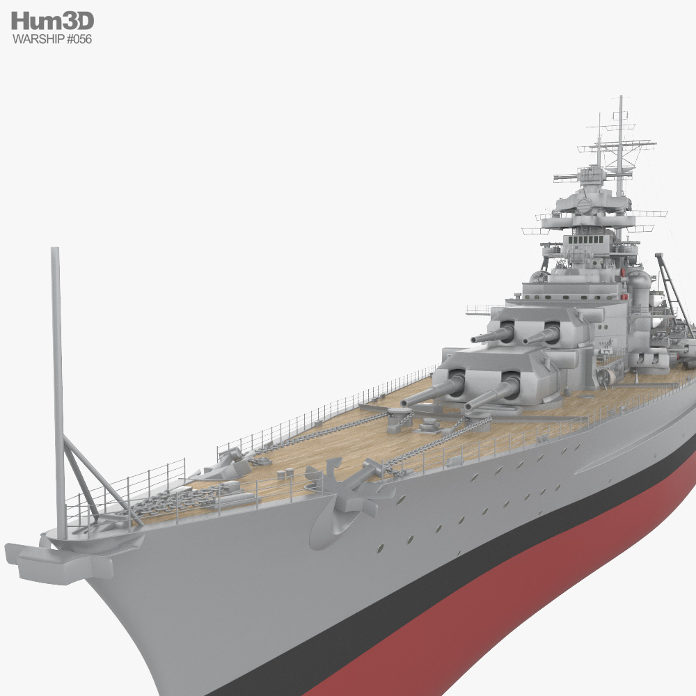 German battleship Bismarck 3D model - Download Warship on 3DModels.org