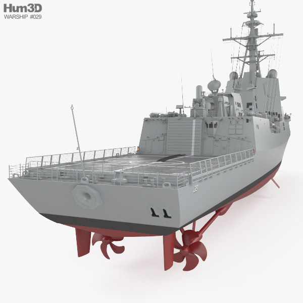 Hobart-class destroyer 3D model - Download Warship on 3DModels.org