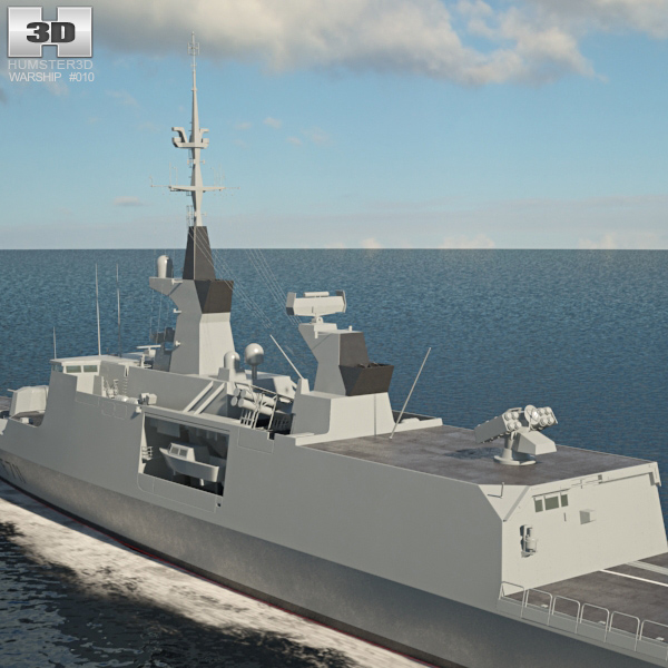 La Fayette class frigate 3D model - Download Warship on 3DModels.org
