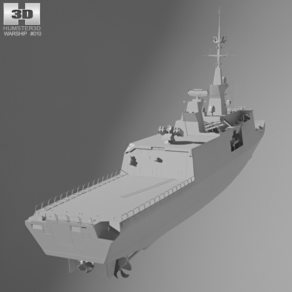 La Fayette class frigate 3D model - Download Warship on 3DModels.org