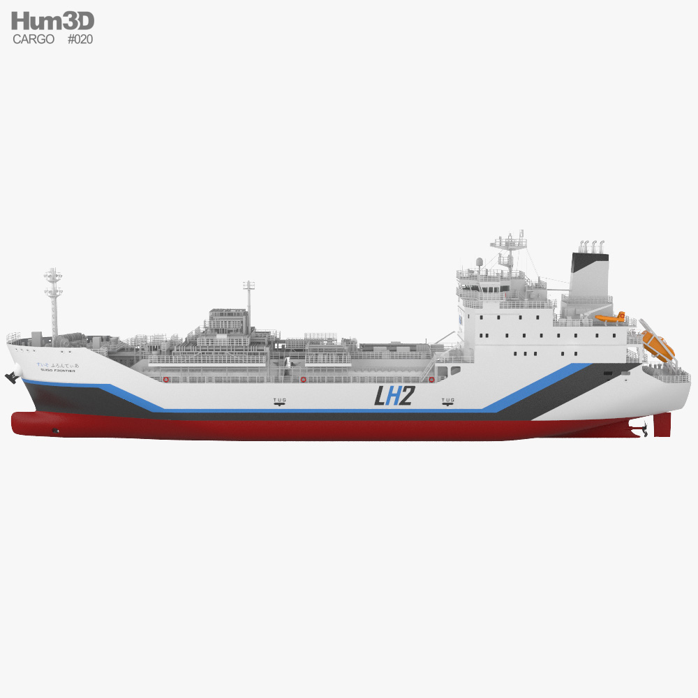 Liquid hydrogen carrier ship Suiso Frontier 3D model - Download Tanker ...
