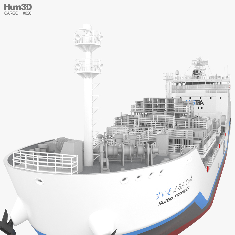Liquid hydrogen carrier ship Suiso Frontier 3D model - Download Tanker ...