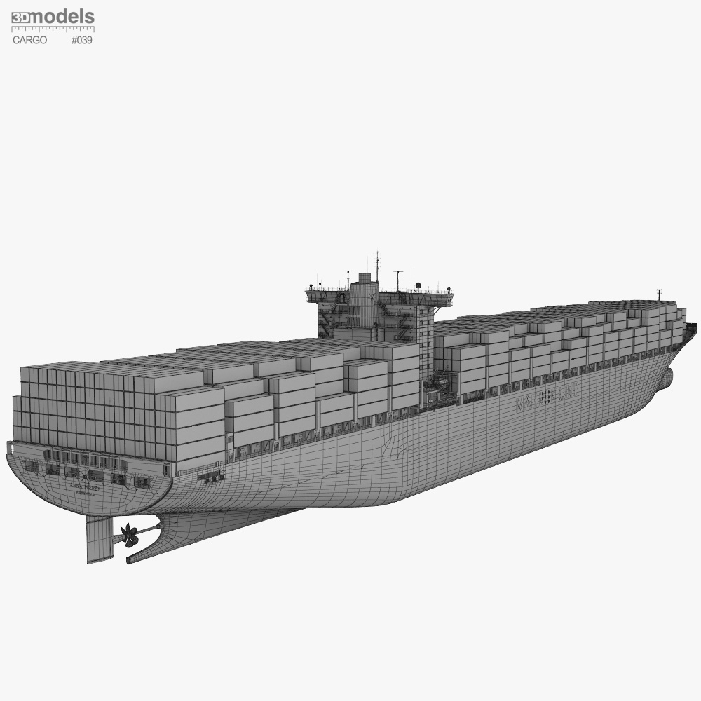 Maersk A-class Container Ship 3D model - Download Cargo ship on ...