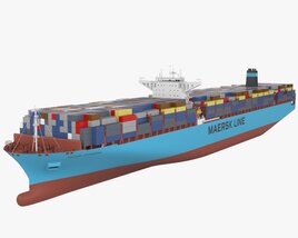 OOCL M-class container ship 3D model - Download Cargo ship on 3DModels.org