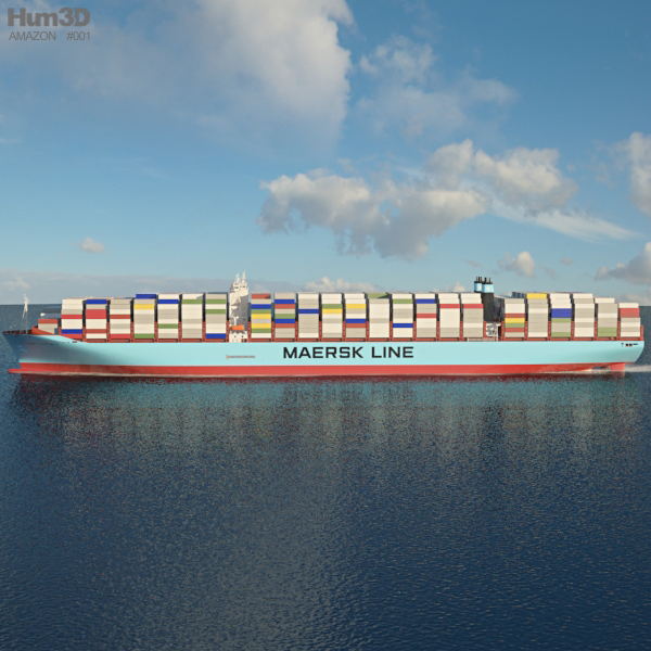 Navio Porta-Contêineres Maersk Triple E Modelo 3D - Baixar Freighter no ...
