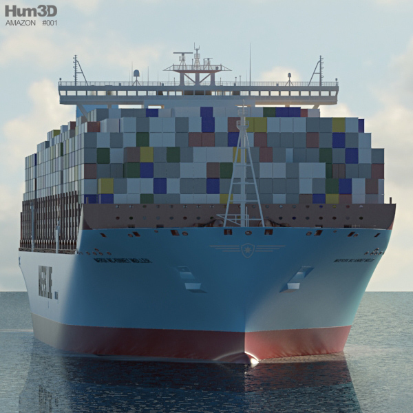 Navio Porta-Contêineres Maersk Triple E Modelo 3D - Baixar Freighter no ...
