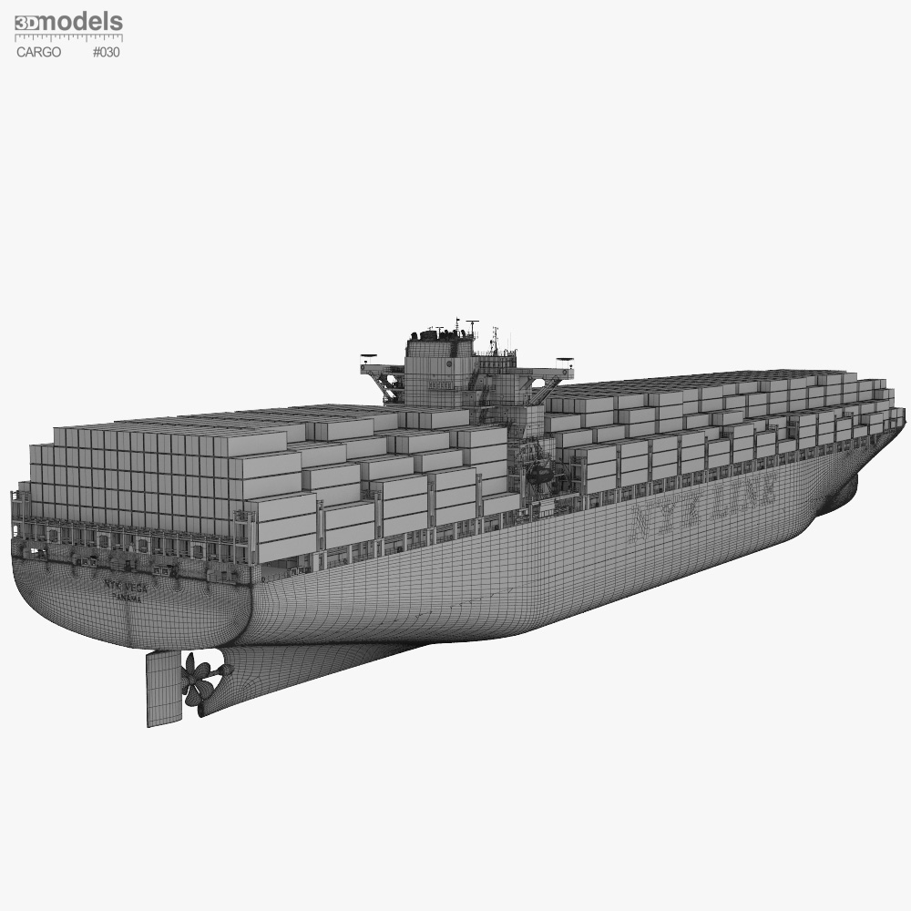 NYK Vega-class container ship 3D 모델 - 다운로드 화물선 on 3DModels.org