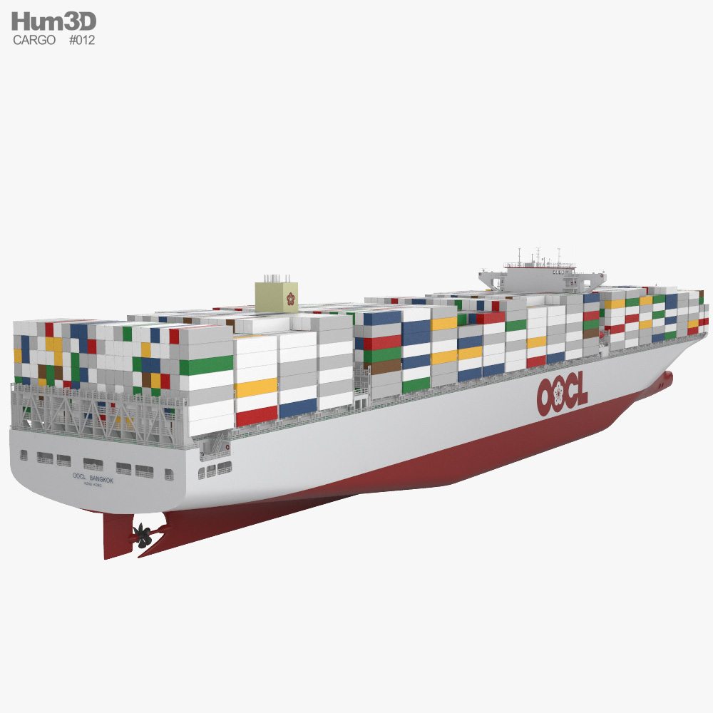 OOCL M-class container ship 3D model - Download Cargo ship on 3DModels.org