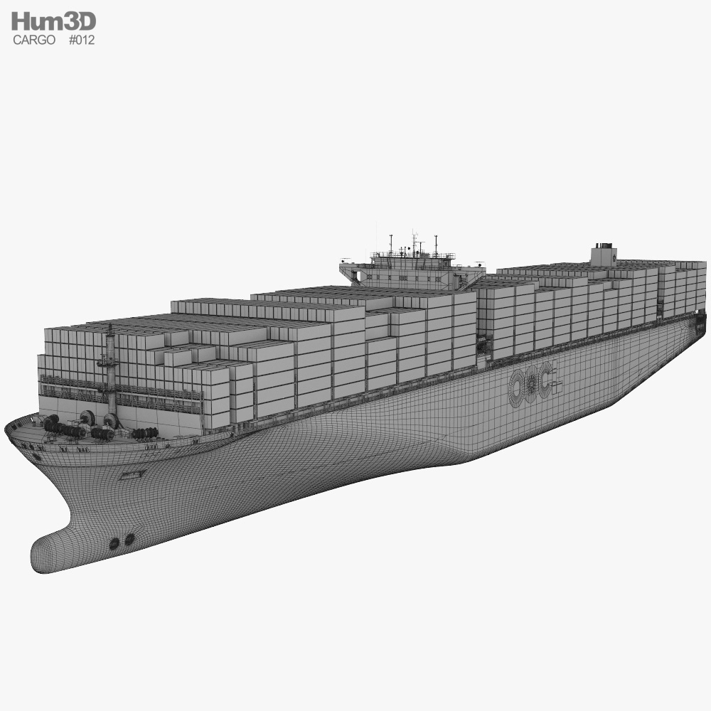 OOCL M-class container ship 3D model - Download Cargo ship on 3DModels.org