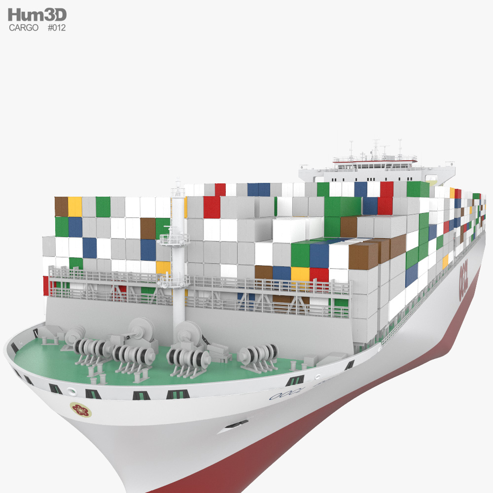 OOCL M-class container ship 3D model - Download Cargo ship on 3DModels.org