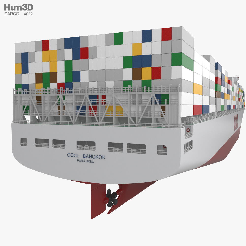 OOCL M-class container ship 3D model - Download Cargo ship on 3DModels.org