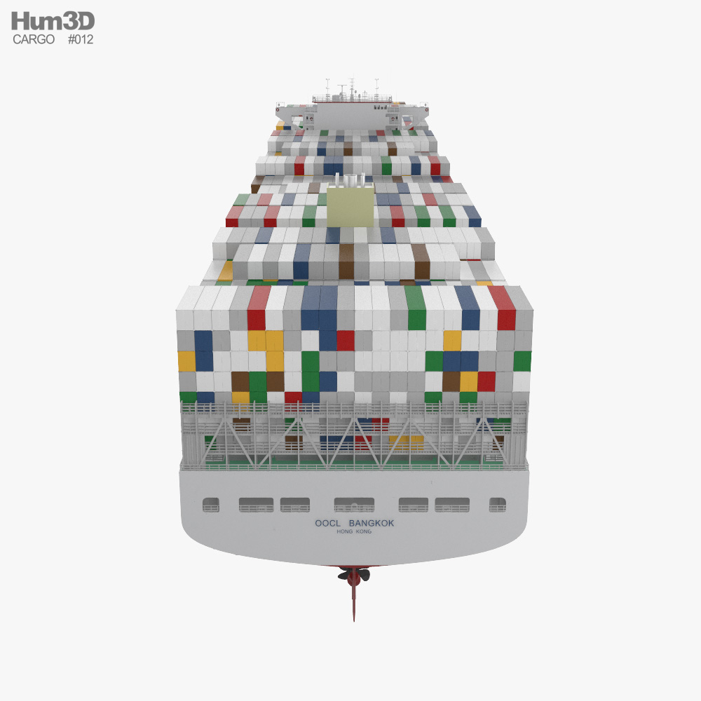 OOCL M-class container ship 3D model - Download Cargo ship on 3DModels.org