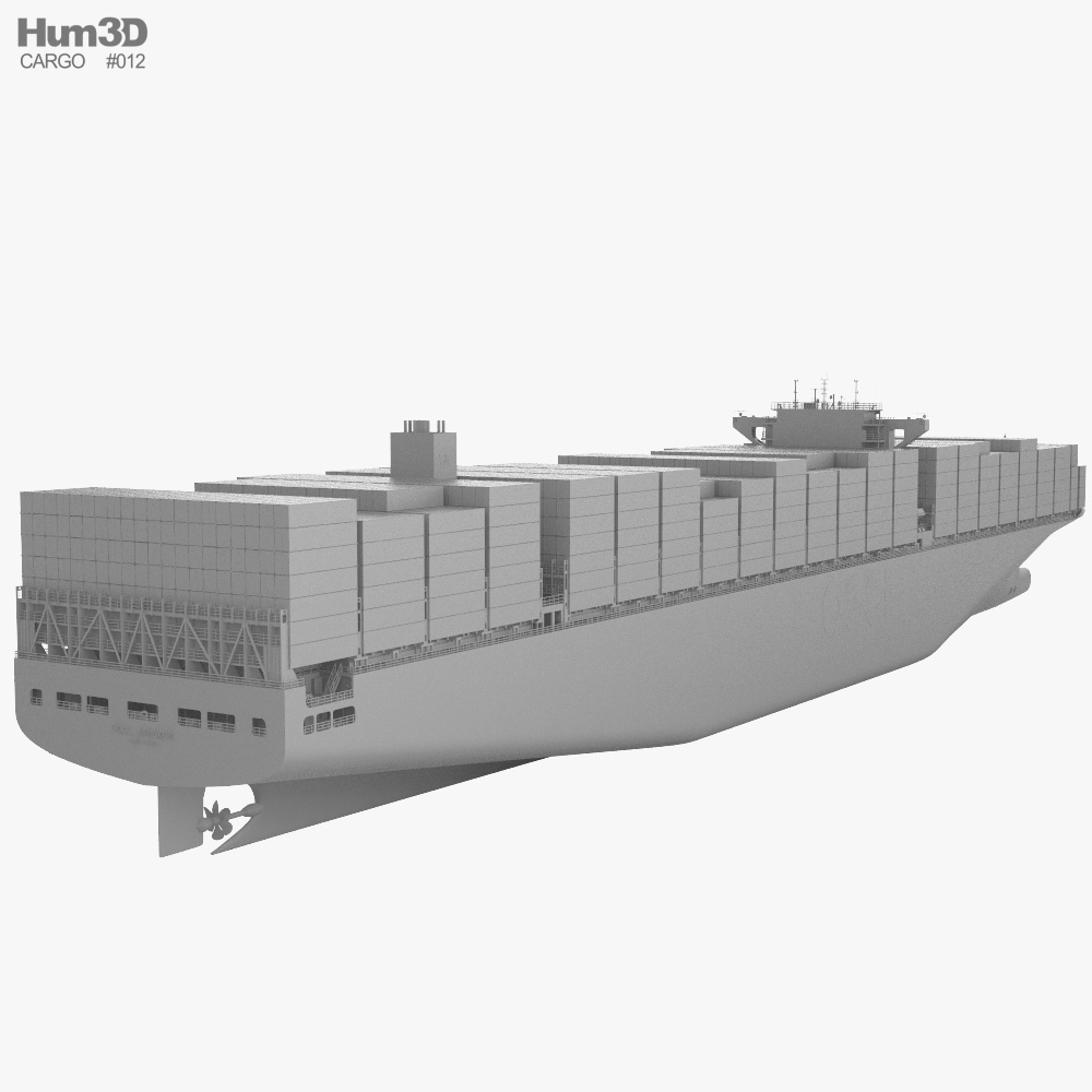 OOCL M-class container ship 3D model - Download Cargo ship on 3DModels.org