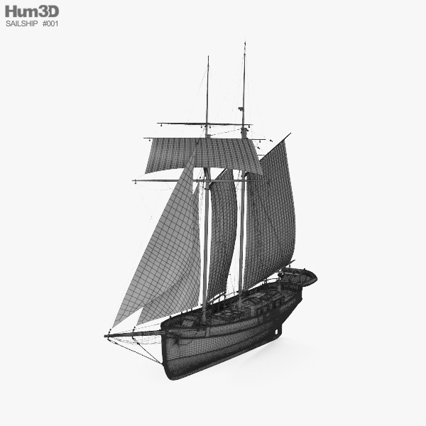 R.Tucker Thompson Schooner 3D model - Download Sailing ship on 3DModels.org