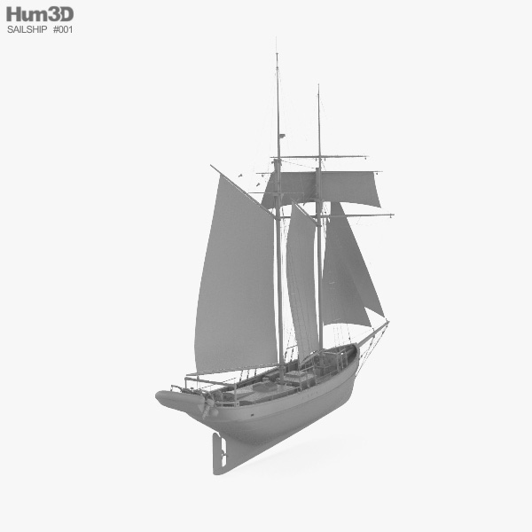 R.Tucker Thompson Schooner 3D model - Download Sailing ship on 3DModels.org