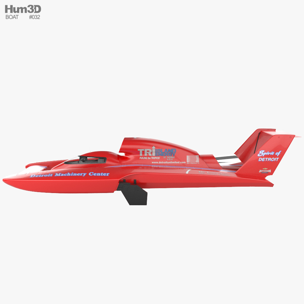 Spirit of Detroit hydroplane 3D model - Download Motorboat on 3DModels.org