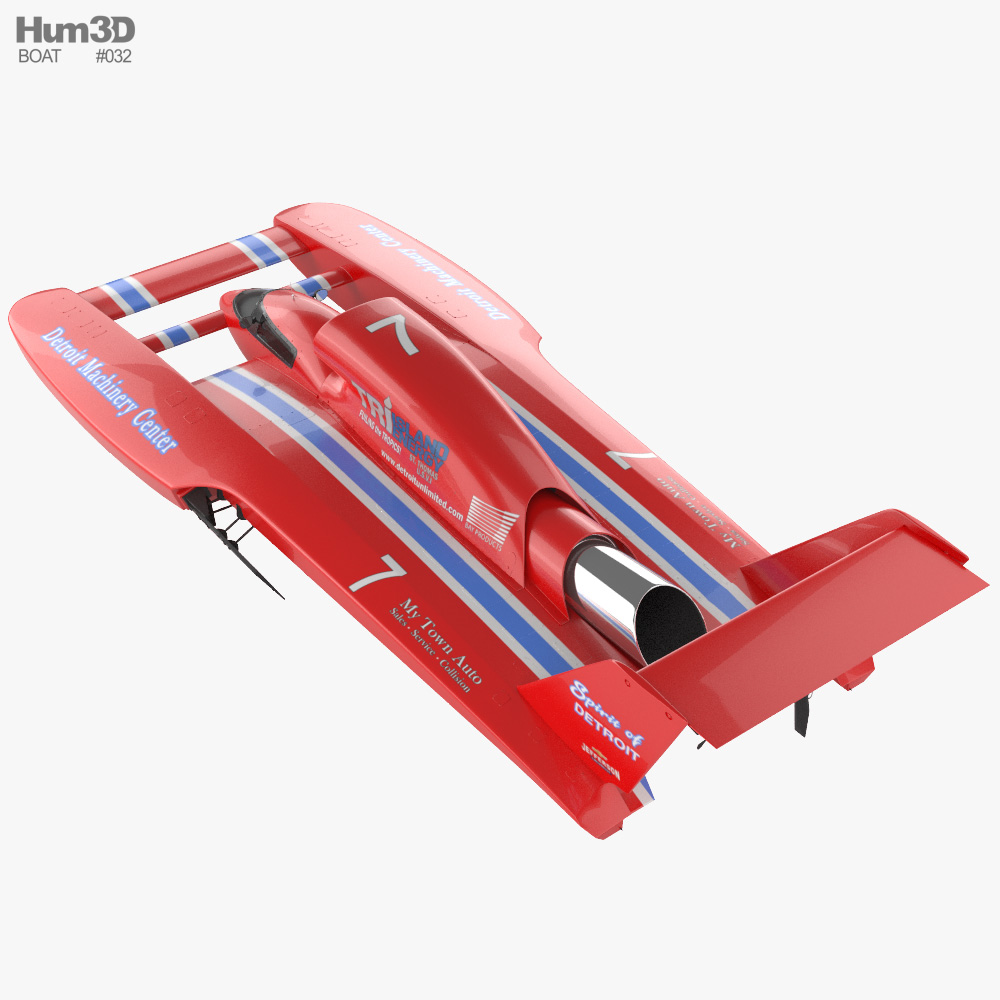 Spirit of Detroit hydroplane 3D model - Download Motorboat on 3DModels.org