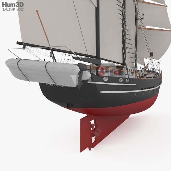 Spirit of New Zealand Barquentine 3D model - Download Sailing ship on ...