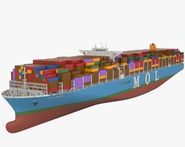 NYK Vega-class container ship 3D model - Download Cargo ship on ...